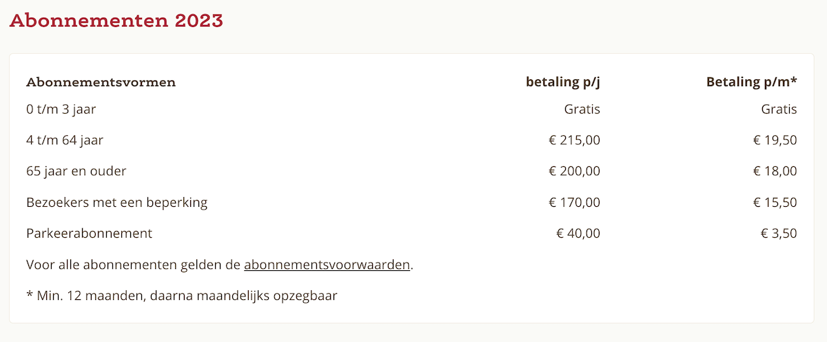 Prijslijst Efteling [zomer 2023] - Prijslijsten.eu [alle prijslijsten]